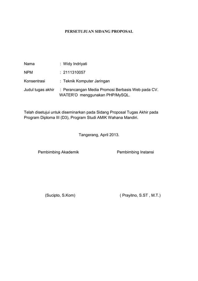 Contoh proposal TA | PDF