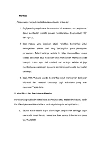 Contoh proposal TA | PDF