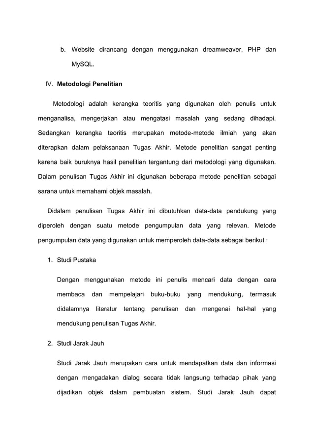 Contoh proposal TA | PDF