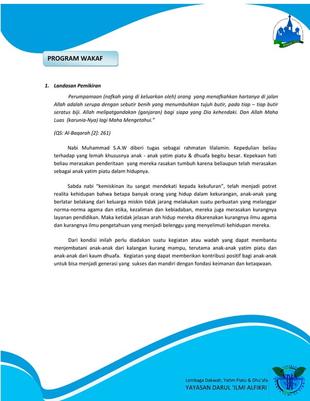 Proposal wakaf-istana-yatim | PDF