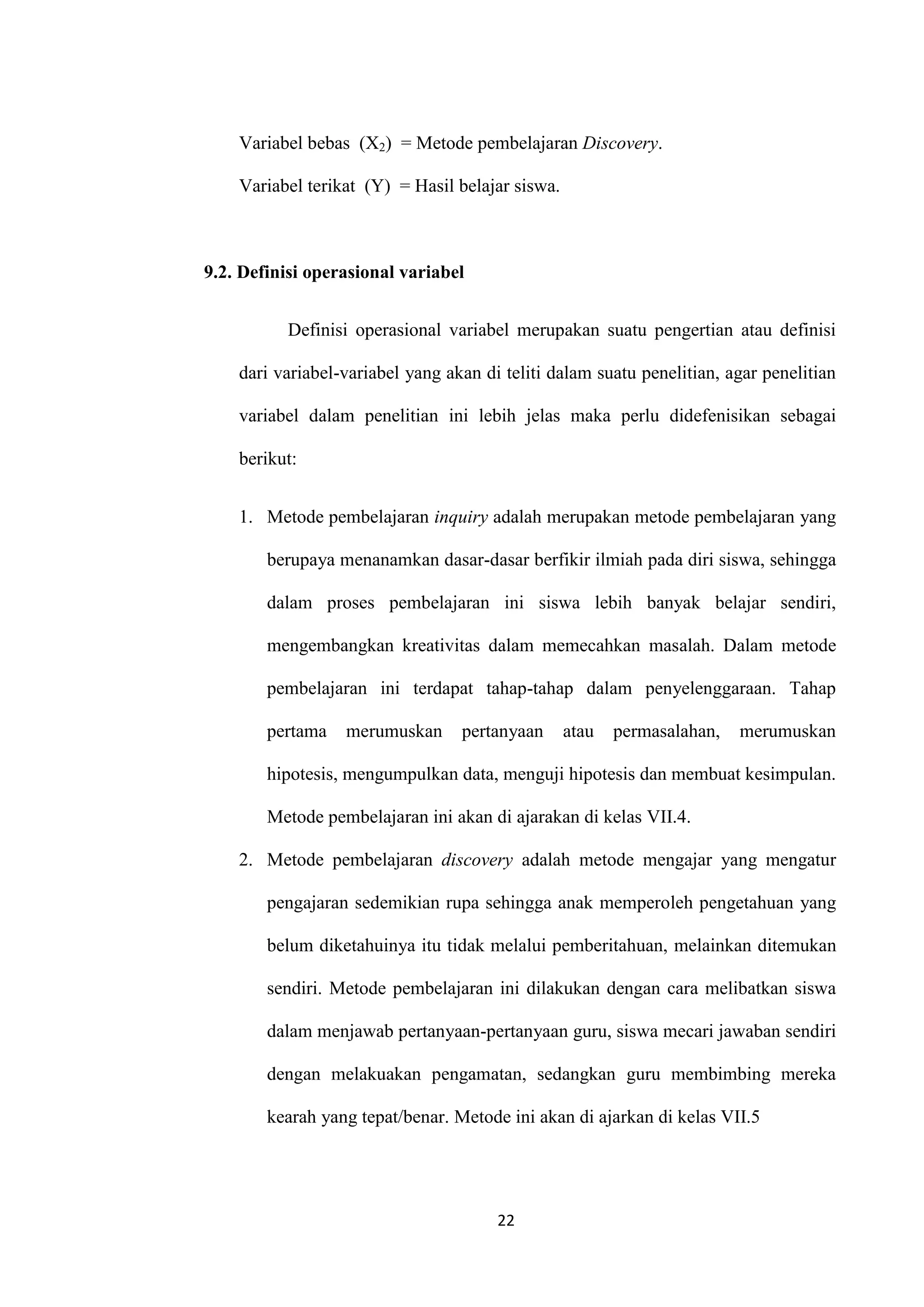 Proposal skripsi metode inquiry dengan metode discovery | DOCX