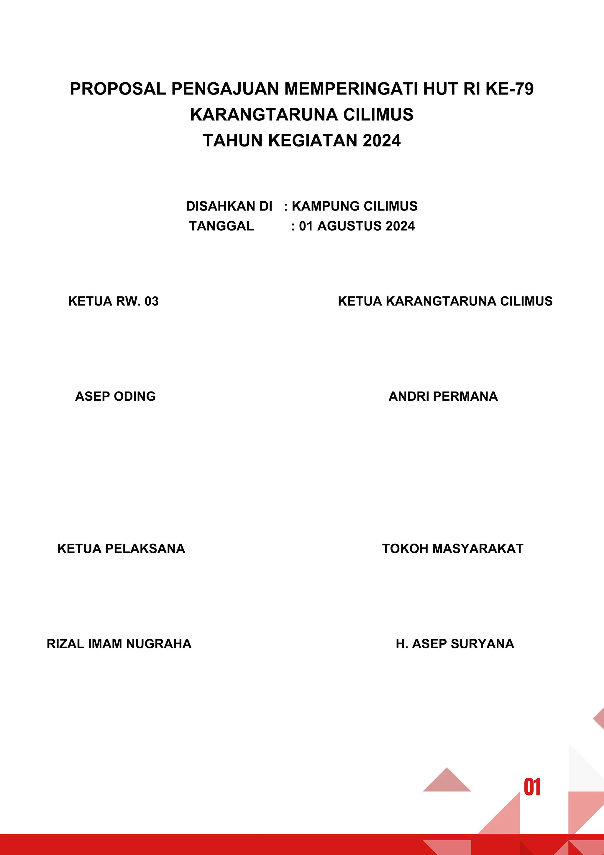 contoh proposal 17 agustus karang taruna | PDF