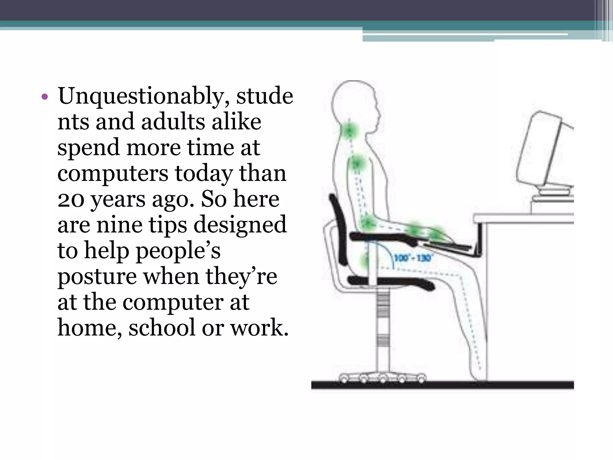 good posture on computer | PPTX