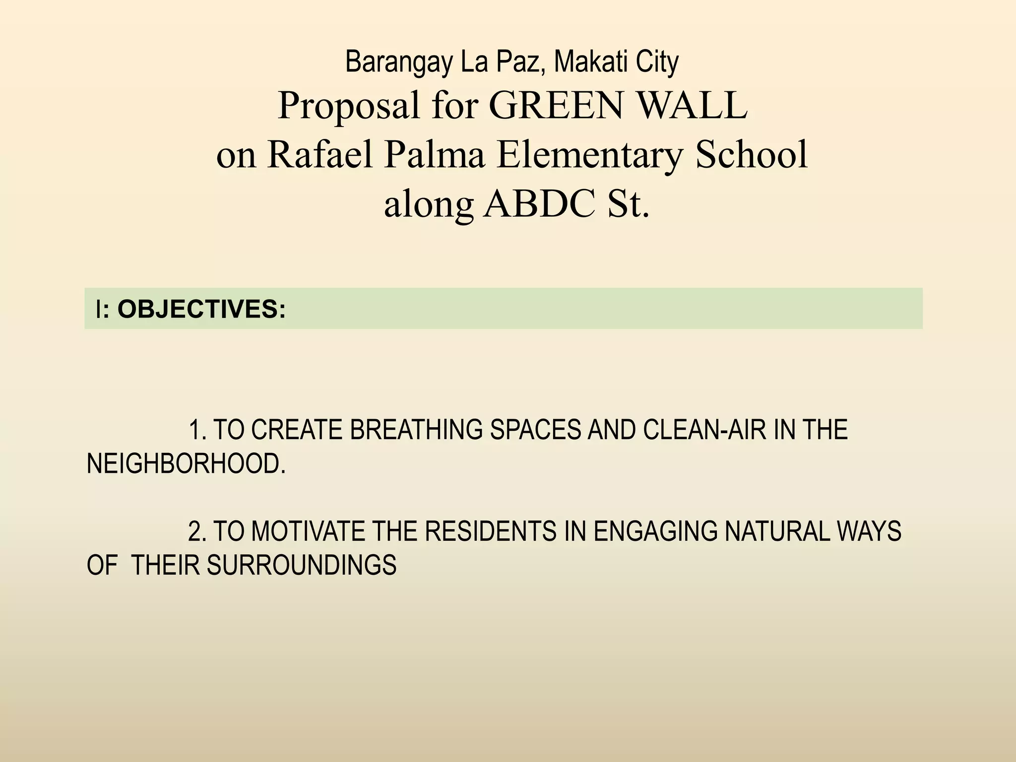 Proposed Green Wall along Rafael Palma Elementary School | PDF