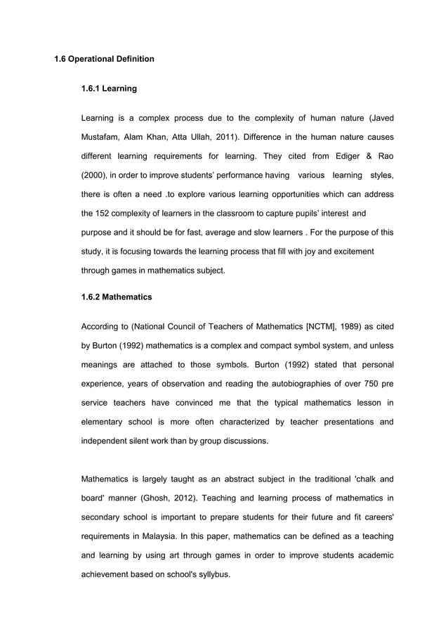 Example of Proposal : THE STUDY ON LEARNING MATHEMATICS THROUGH ART BY ...
