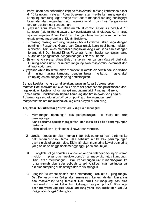 Proposal air bersih kub kirim | DOCX