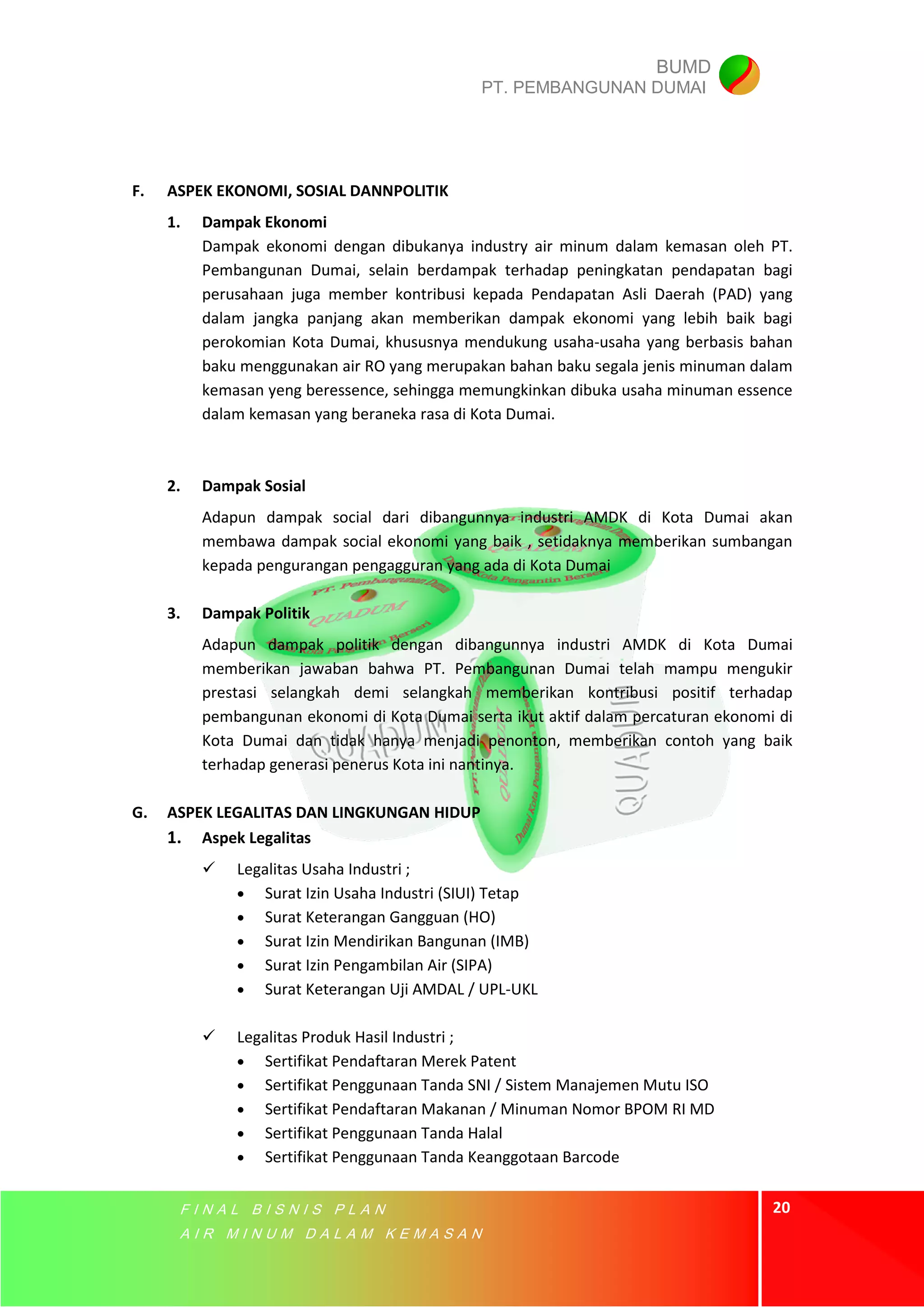 Proposal air minum dalam kemasan | PDF