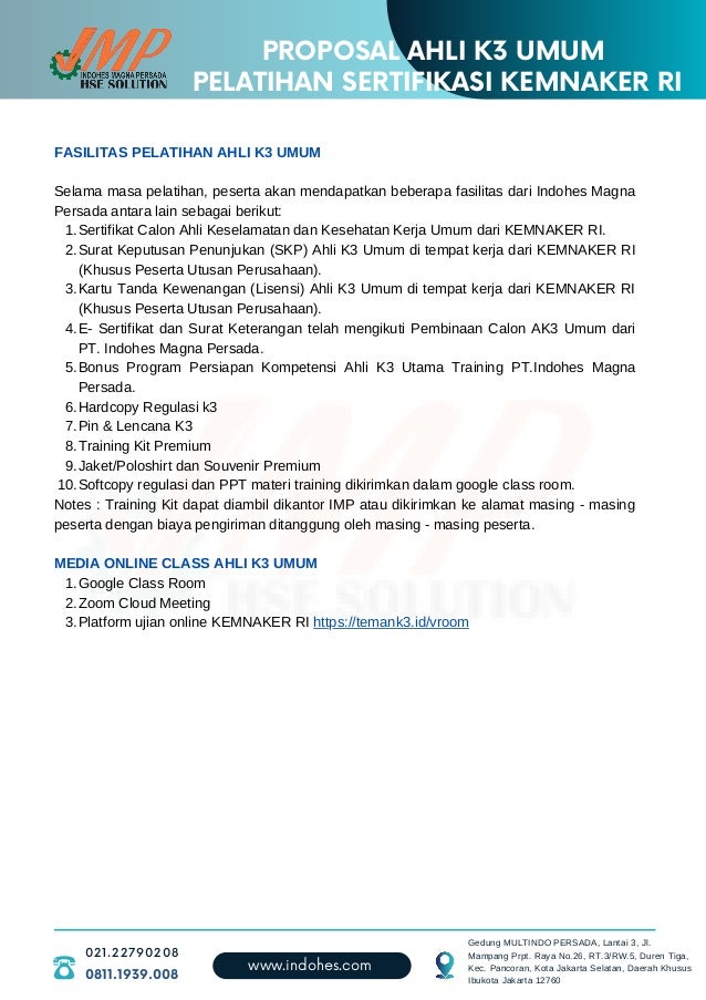 Ahli K3 Umum Kemnaker RI 2022 | PDF