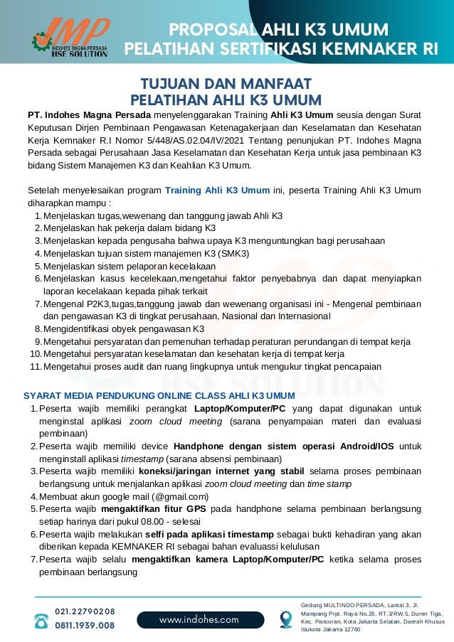 Ahli K3 Umum Kemnaker RI 2022 | PDF