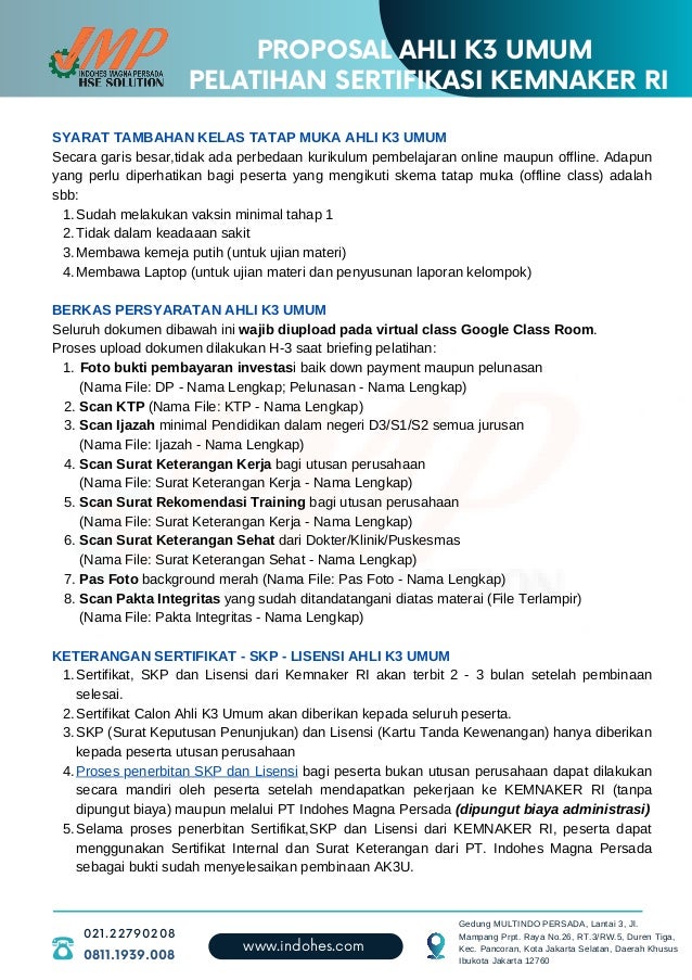 Ahli K3 Umum Kemnaker RI 2022 | PDF