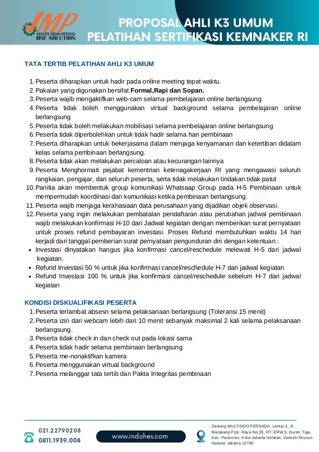 Ahli K3 Umum Kemnaker RI 2022 | PDF