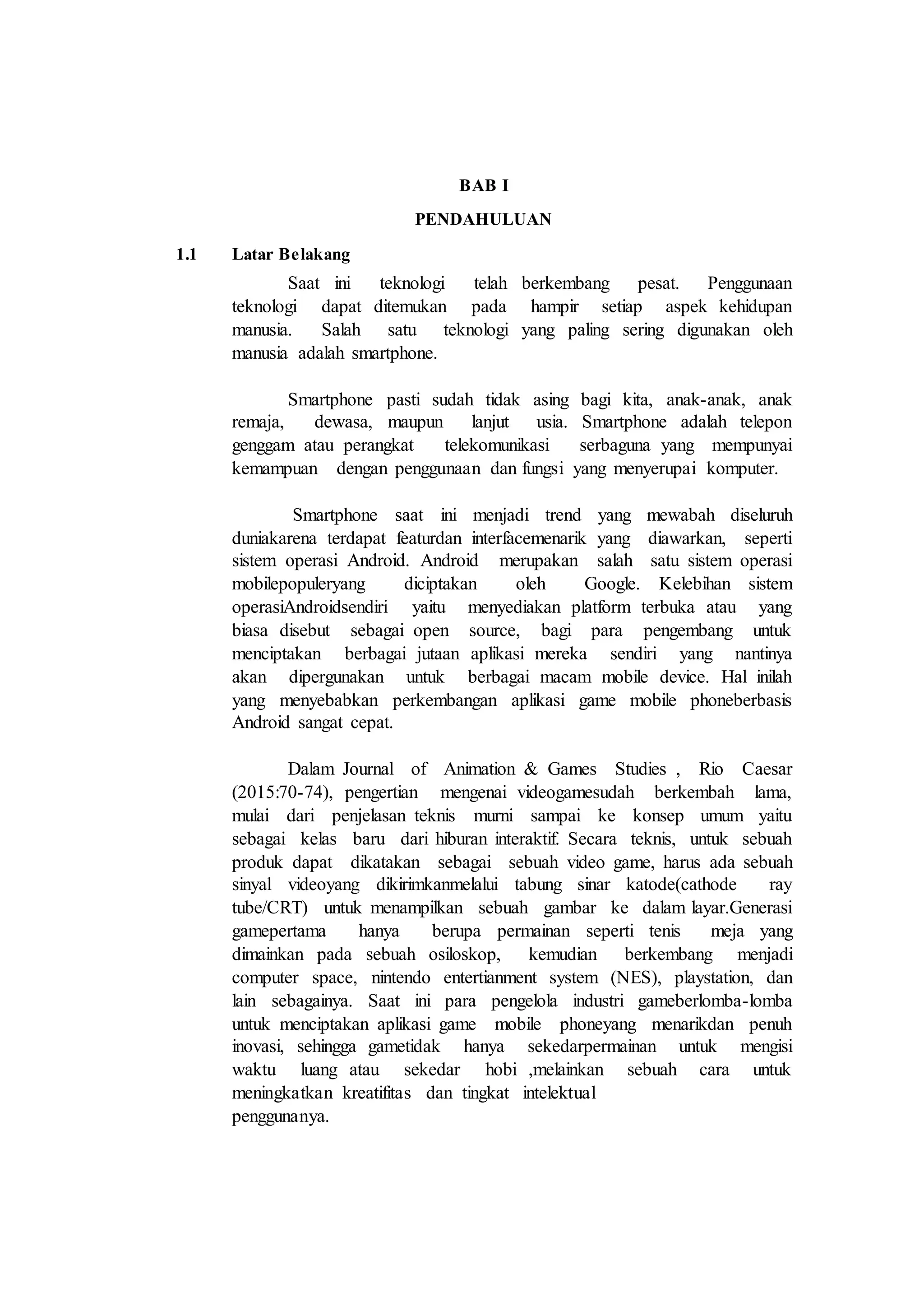 Proposal SKripsi GAme Platrormer | DOC