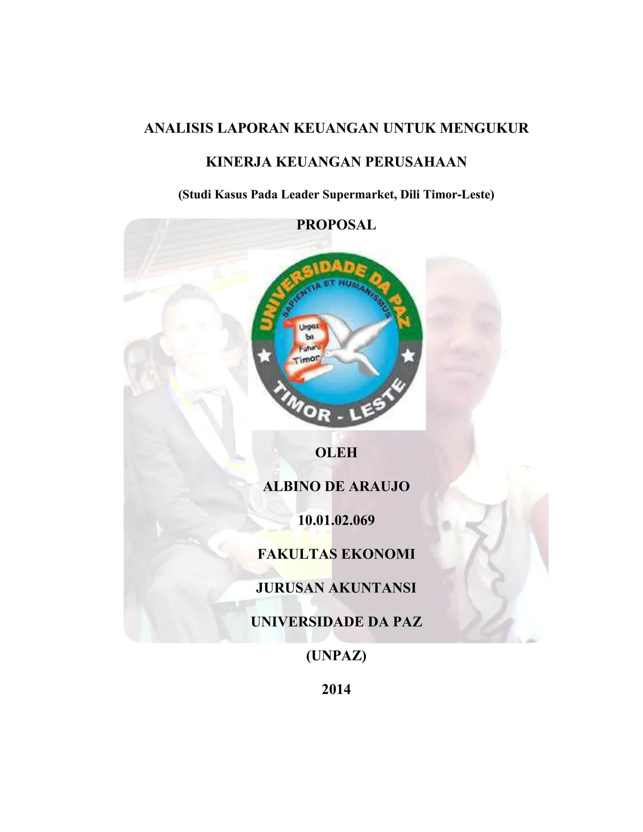 Proposal analisis laporan keuangan untuk mengukur kinerja keuangan ...