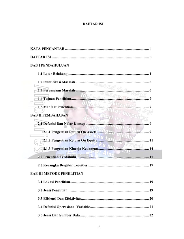 Proposal analisis roa dan roe untuk mengukur kinerja keuangan | PDF