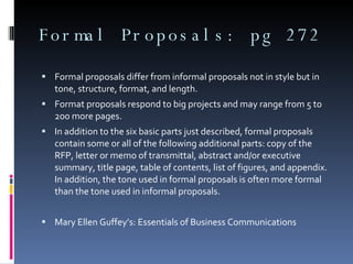 Proposal And Formal Reports | PPT