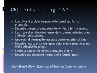 Proposal And Formal Reports Chapter 10 | PPT