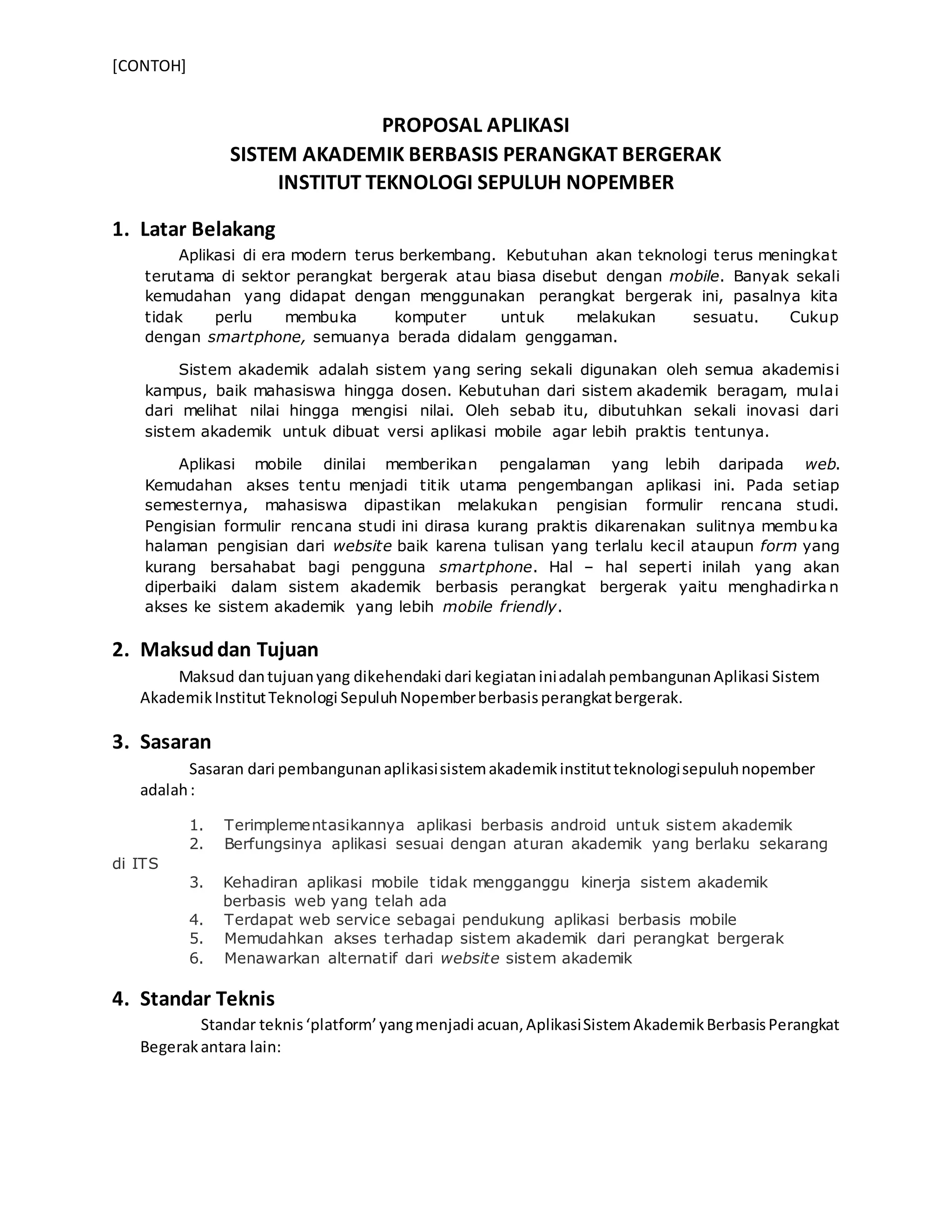 Proposal aplikasi sistem akademik | DOCX