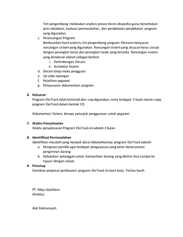 Proposal aplikasi eks track | PDF