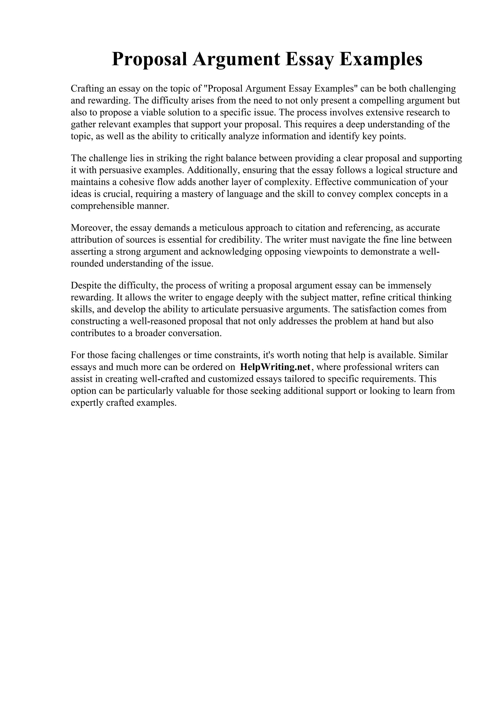 Proposal Argument Essay Examples.pdfProposal Argument Essay Examples | PDF