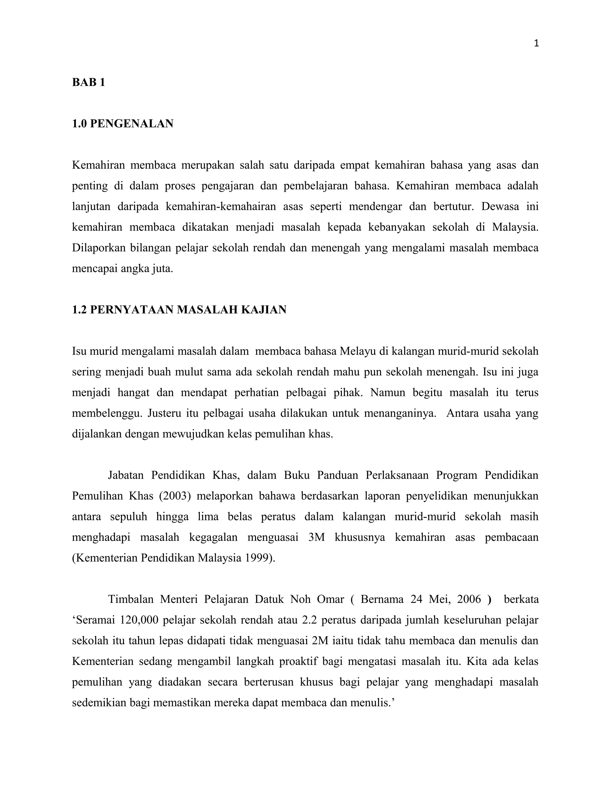 Proposal bab 1 baru | DOC