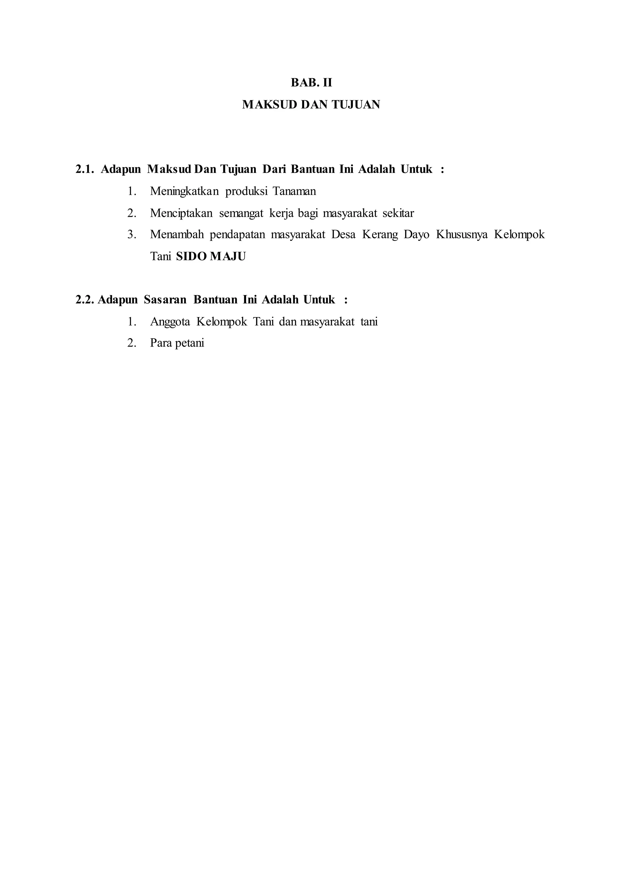 Proposal bantuan pengerasan jalan kelompok tani | DOCX