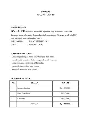 Proposal bantuan sepak bola | DOCX