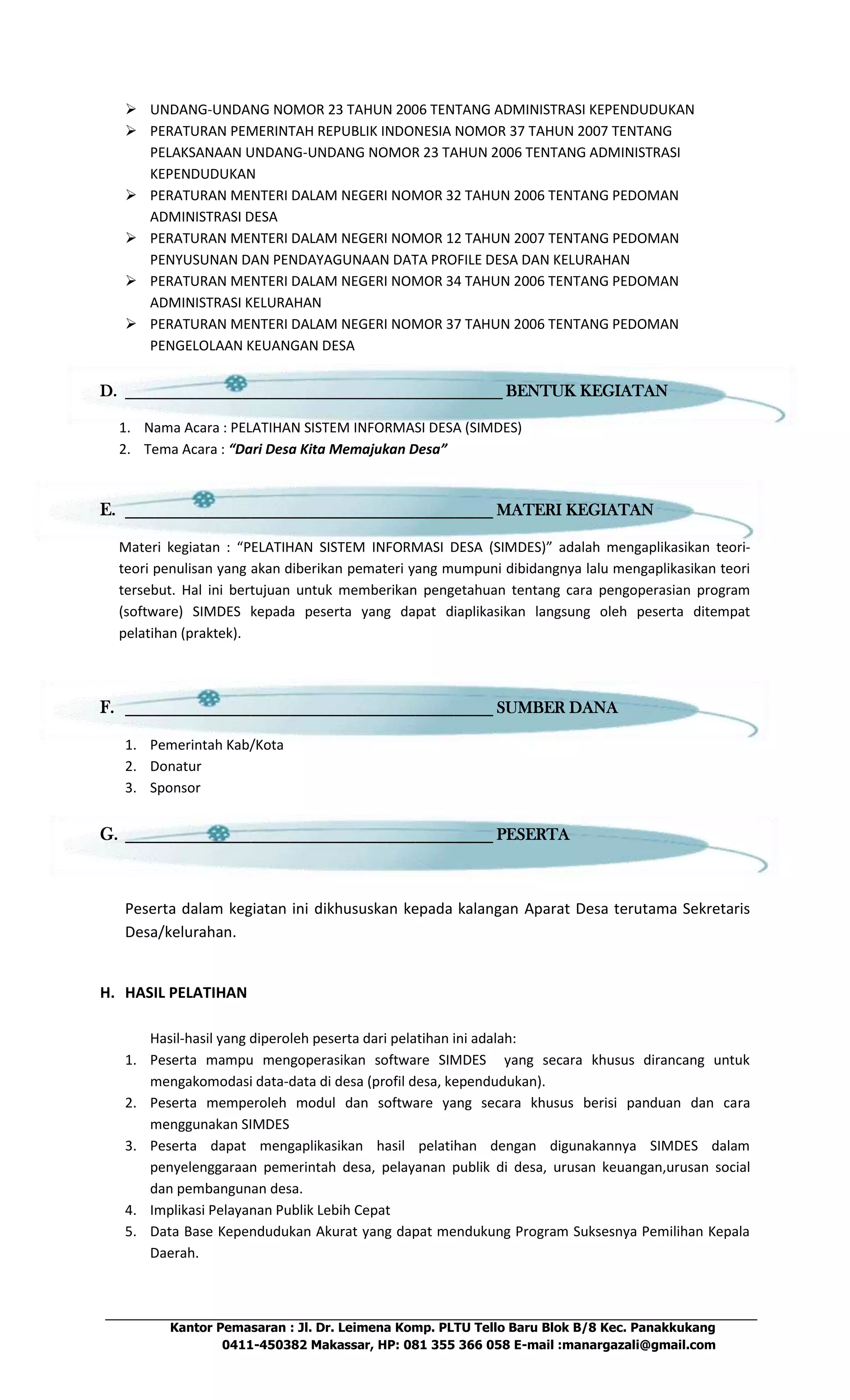 Proposal baru simdes 2014 | PDF