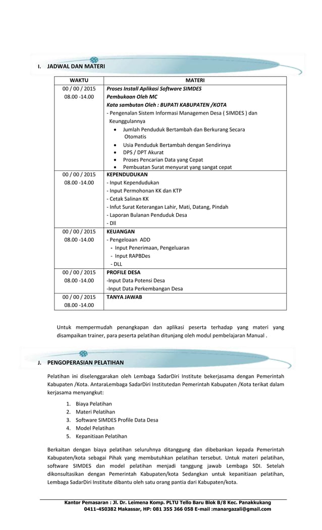 Proposal baru simdes 2014 | PDF