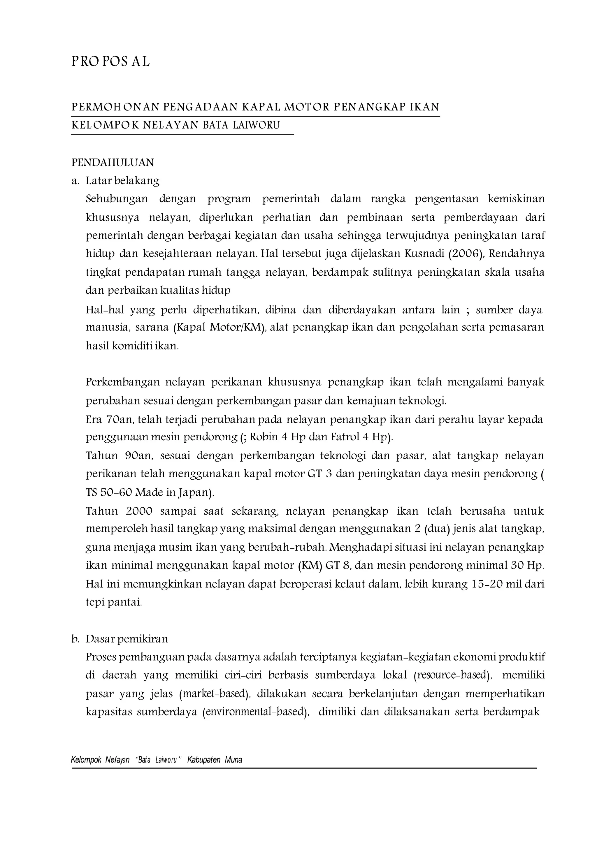 Proposal bata laiworu | DOCX