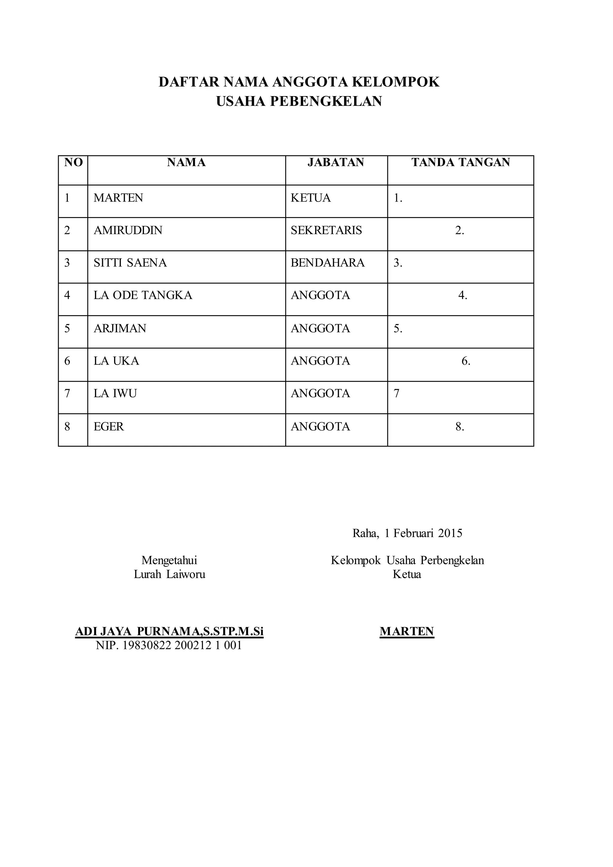 Proposal bengkel laiworu | DOCX