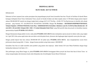 Proposal bisnis coal mining | PDF