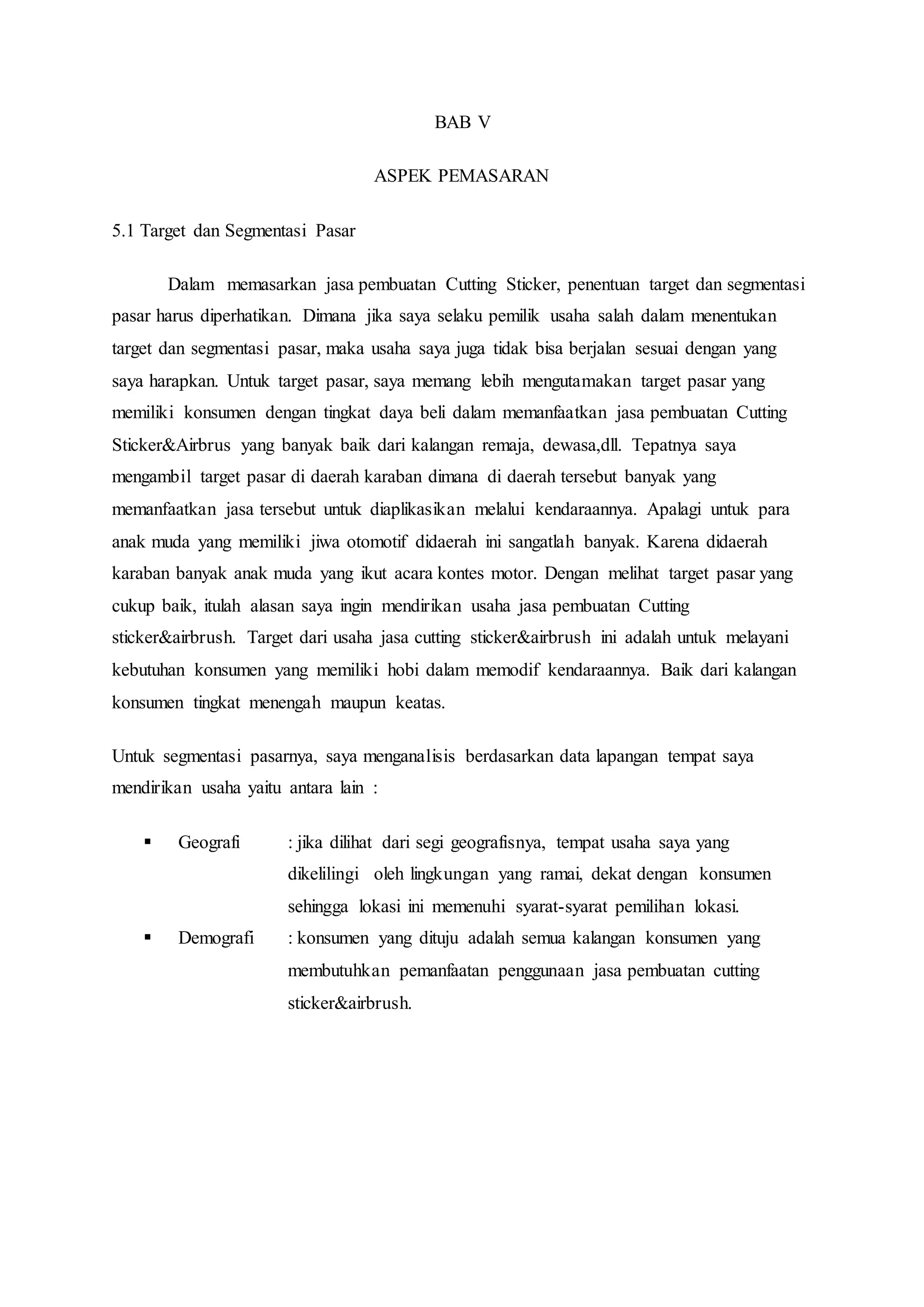 Proposal bisnis cutting sticker & airbrush by: viga octavia | DOCX