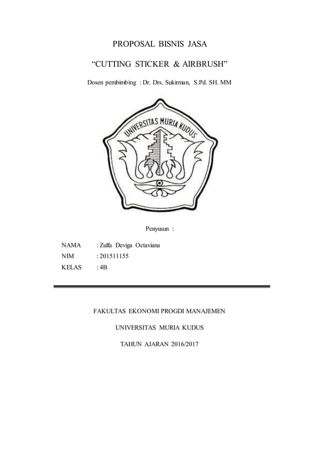 Proposal bisnis cutting sticker & airbrush by: viga octavia | DOCX