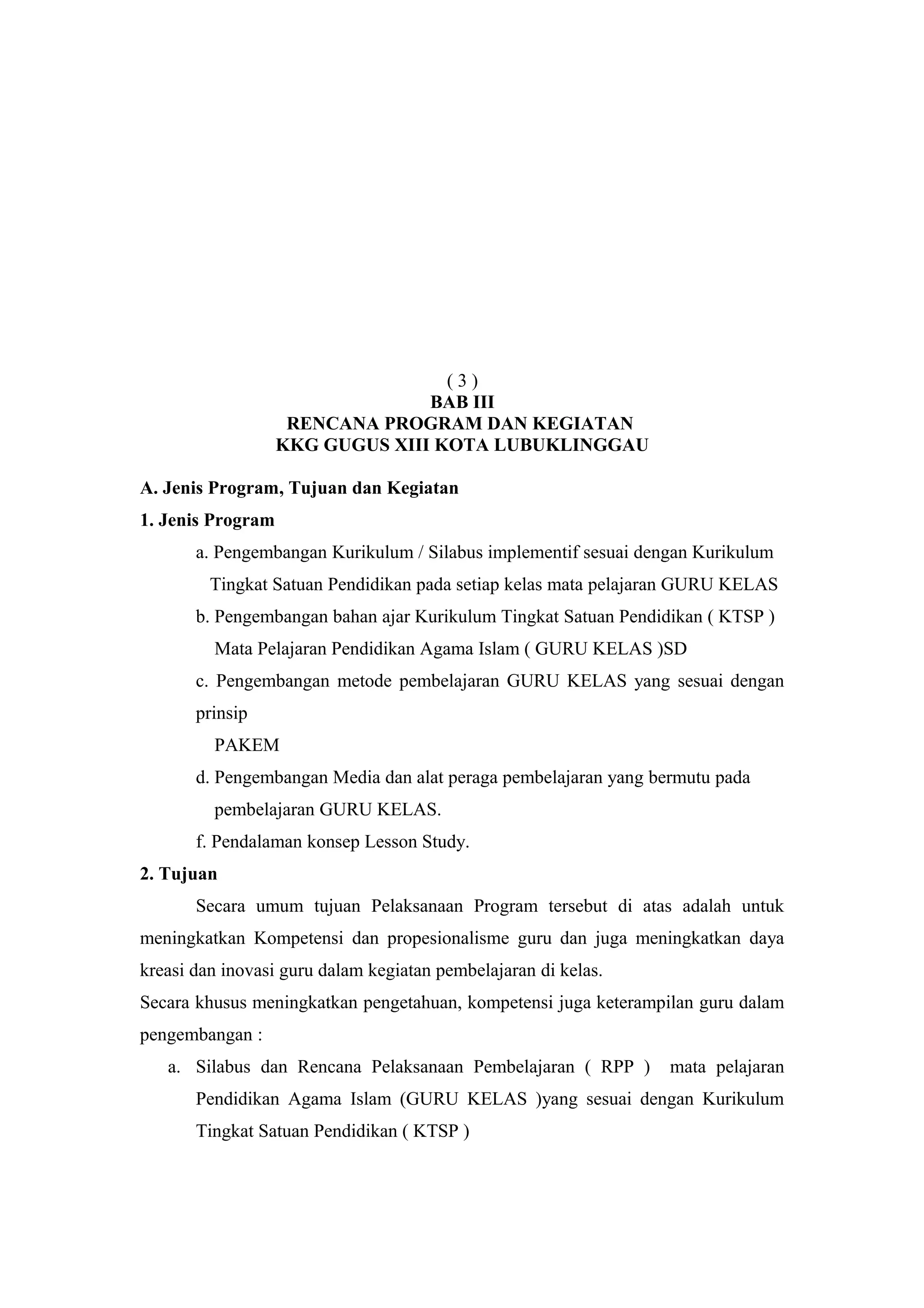 Proposal block grant program revitalisasi kkg | PDF