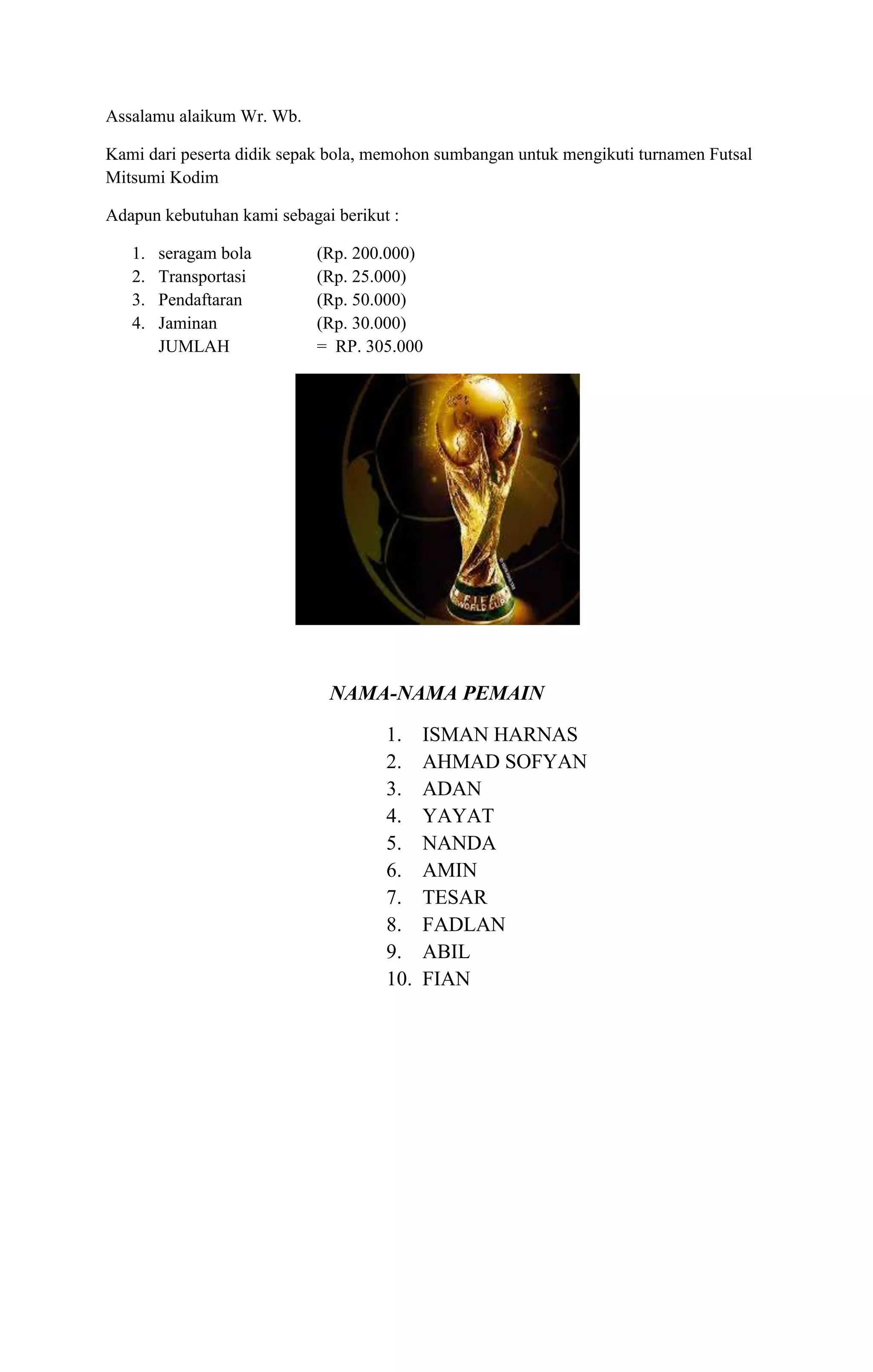 Proposal bola isman | PDF