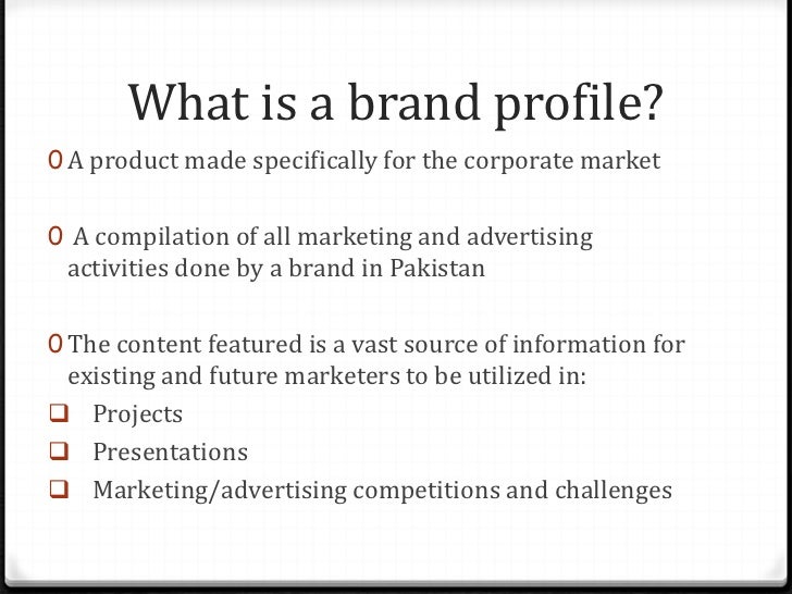 Proposal brand profile canderel pitch