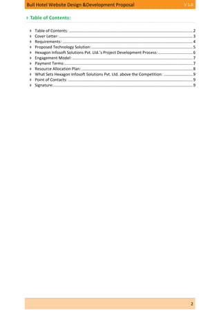 Proposal bull hotel website design & development | DOCX