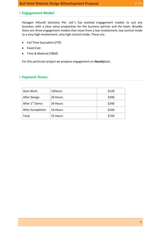 Proposal bull hotel website design & development | DOCX