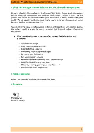 Proposal bull hotel website design & development | DOCX