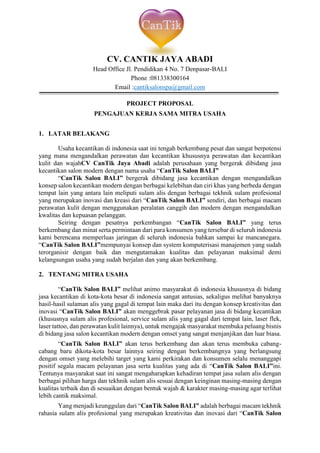 Proposal canTik salon Bali | PDF