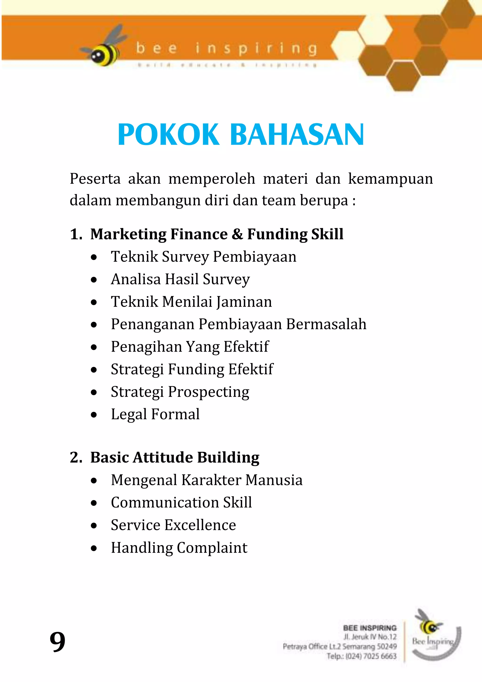 Proposal Capacity Building BEE INSPIRING | PDF