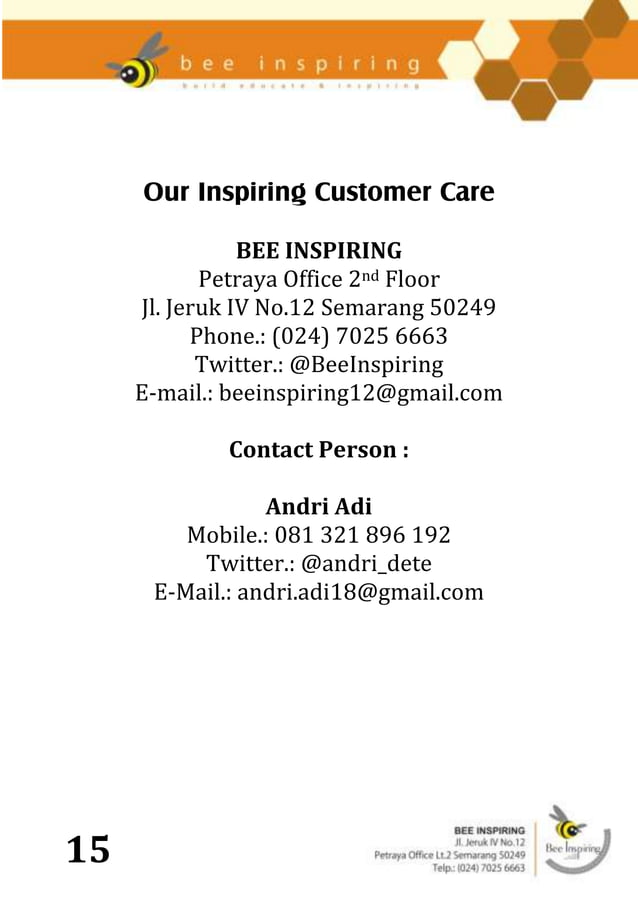 Proposal Capacity Building BEE INSPIRING | PDF