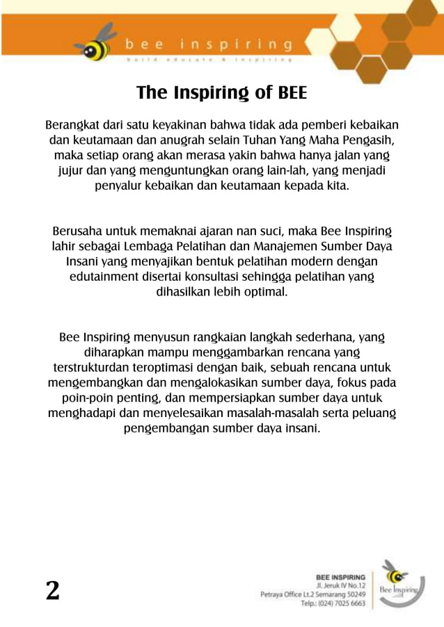 Proposal Capacity Building BEE INSPIRING | PDF