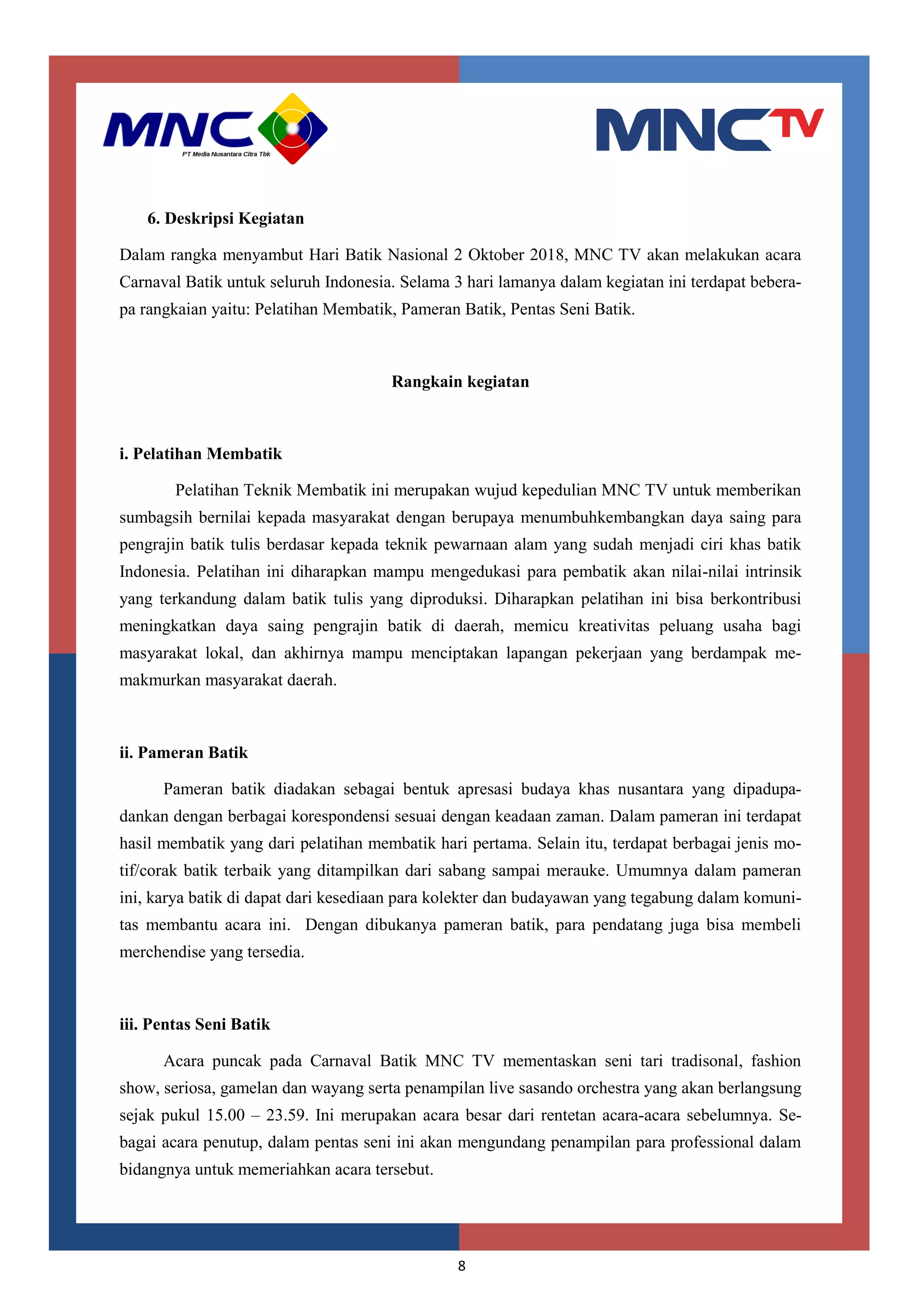 Proposal Carnaval Batik | PDF
