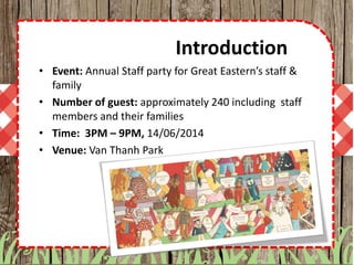 Proposal concept staff party great eastern | PDF