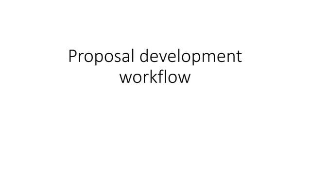 Proposal development workflow | PPT