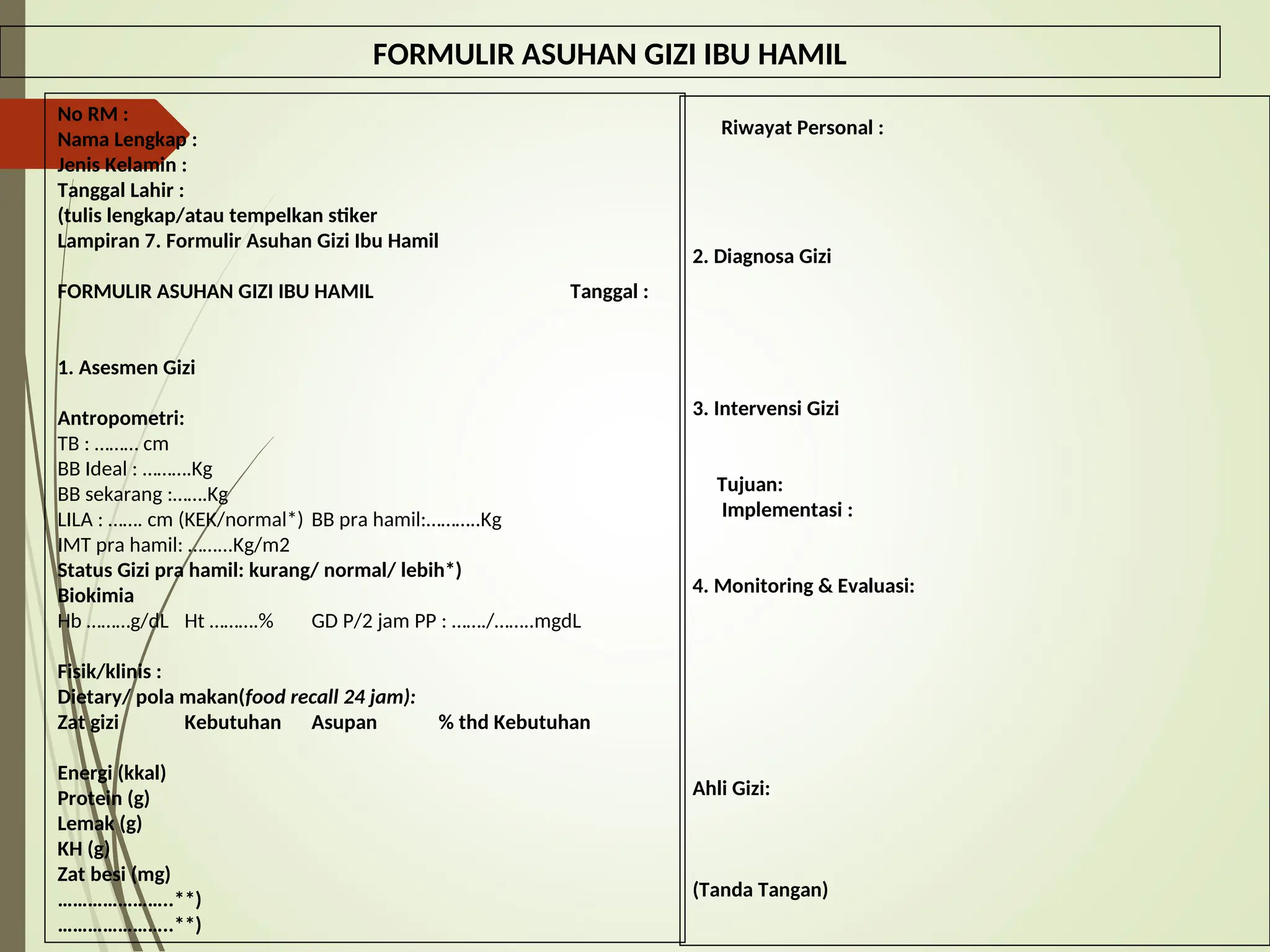 Penanggulangan Kurang Energi Kronik (KEK) Pada Ibu Hamil | PPT