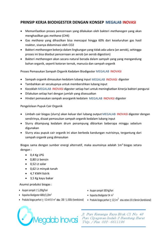 Proposal digester sampah megalab inovasi | PDF