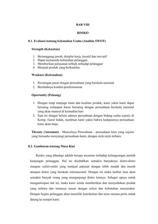 Proposal Pendirian Usaha Distro | DOCX