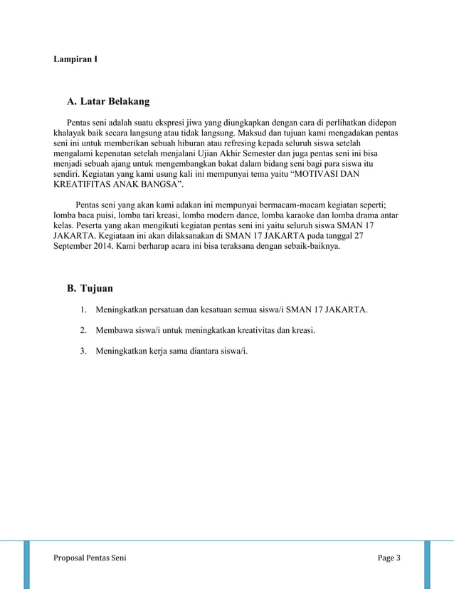Proposal kegiatan Pensi | DOCX